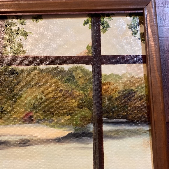 Wall Decor | 14x18in Peering Out The Window Oil Painting Hard Canvas ...